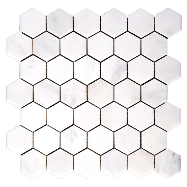 Bianco Bello Marble Premium 2" Hexagon Mosaic - Polished or Honed – DW ...