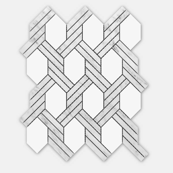 BRAID Dolomite w/ Bianco Gioia Mosaic Tile - Polished – DW TILE & STONE